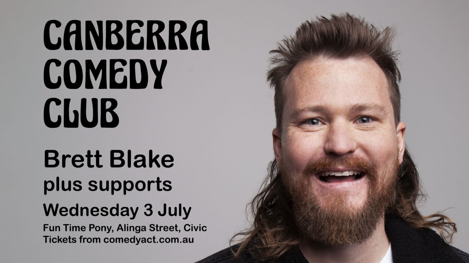 Canberra Comedy Club featuring Brett Blake | Comedy ACT