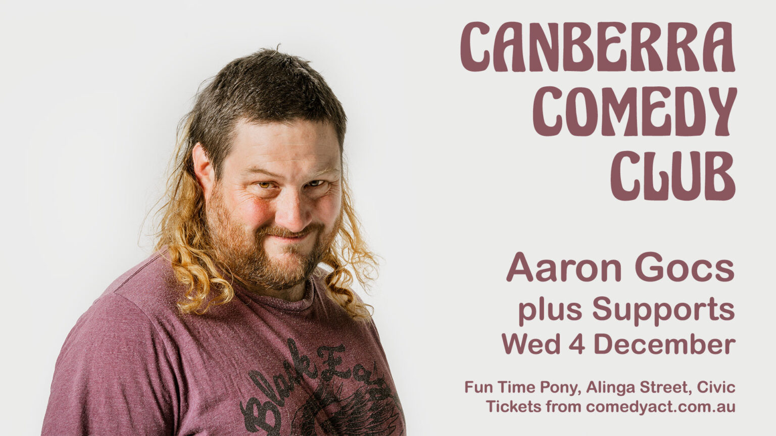 Canberra Comedy Club featuring Aaron Gocs | Comedy ACT