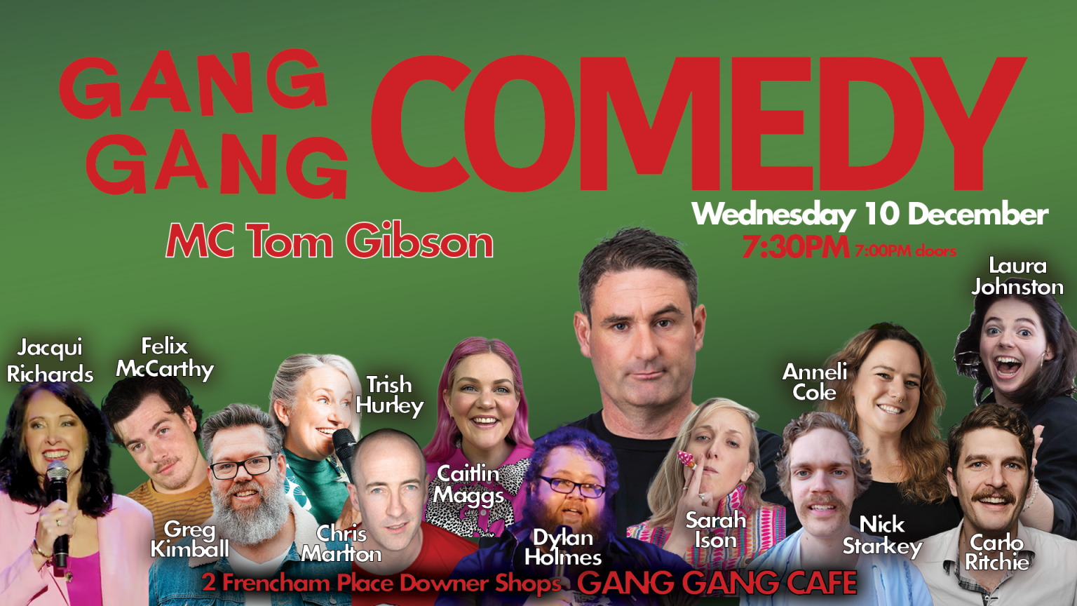 Gang Gang Comedy – End of Year Showcase | Comedy ACT